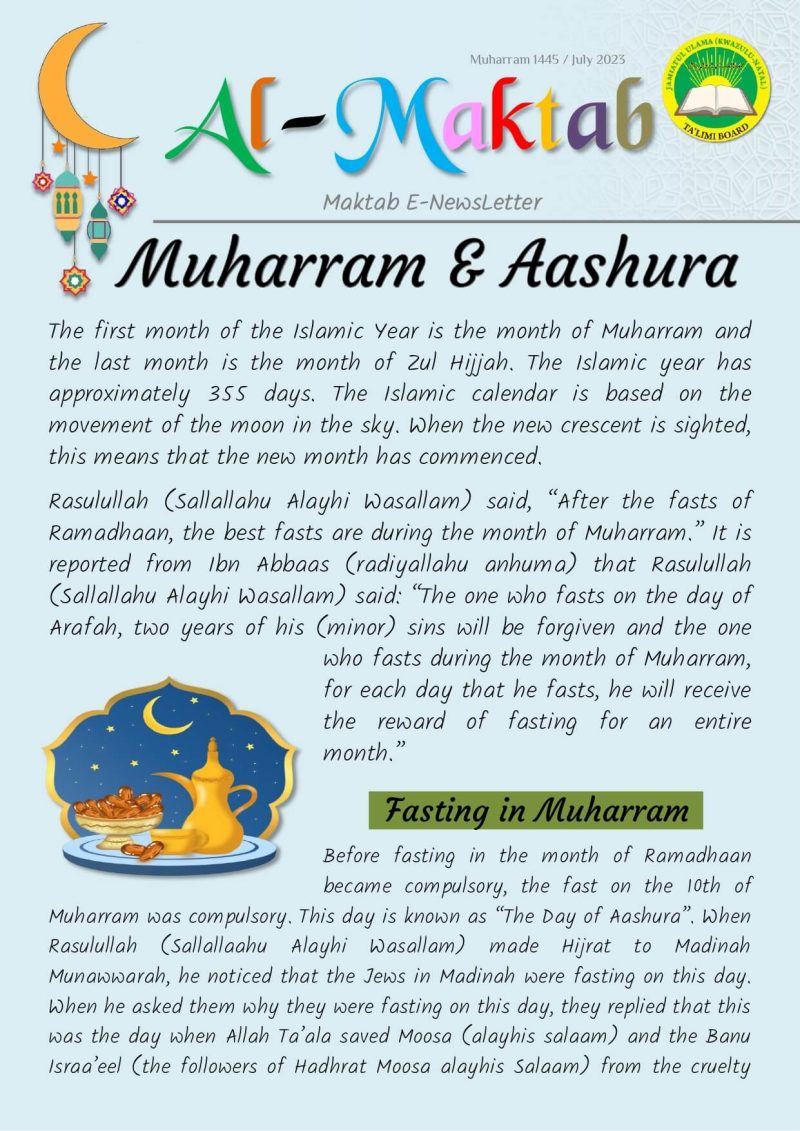 Al-Maktab Newsletter – Ta'limi Board KZN